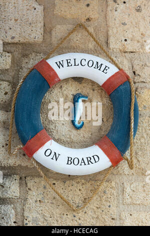 Welcome on board sign in Ryanair Boeing 737 aeroplane Stock Photo - Alamy