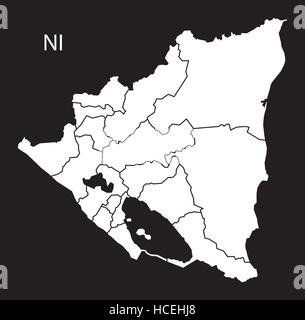 Map of Nicaragua Regions and Administrative Divisions Stock Vector Image & Art - Alamy