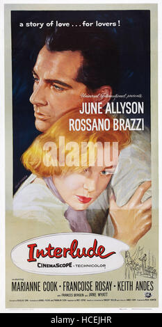 INTERLUDE, US poster art, from left: Oskar Werner, Barbara Ferris, 1968 ...