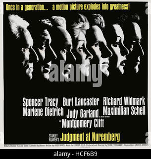 JUDGMENT AT NUREMBERG, Richard Widmark, Spencer Tracy, Montgomery Clift ...