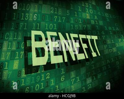 benefit word isolated on internet digital background Stock Vector Image ...