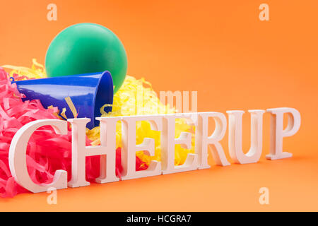 Cheering tools and cheering message Stock Photo - Alamy
