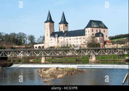 Rochlitz Castle at the Mulde River, Rochlitz, Saxony, Germany Stock ...