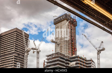 Early stages of the Shard under construction, London, UK Stock Photo ...