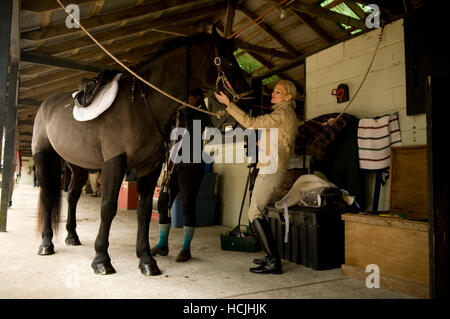 Fox hunting Master prepares to hunt with the hounds UK Stock Photo ...