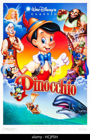 PINOCCHIO, Figaro, Pinocchio, Cleo the Fish, Jiminy Cricket, 1940 Stock ...