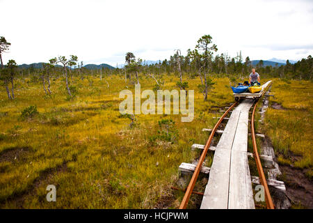 Preparing to kayak Oliver Inlet Portage Admiralty Island, Alaska Stock ...