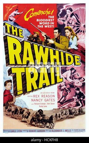 RAWHIDE, US poster art, from left: Susan Hayward, Tyrone Power, 1951 ...