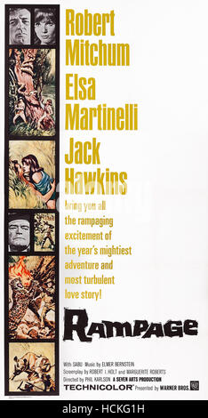 THE HUNTERS, US poster art, from bottom left: Robert Mitchum, May Britt ...