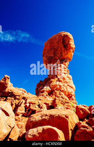 Balanced Rock - a boulder estimated at 3500 tons weight - sits perched ...