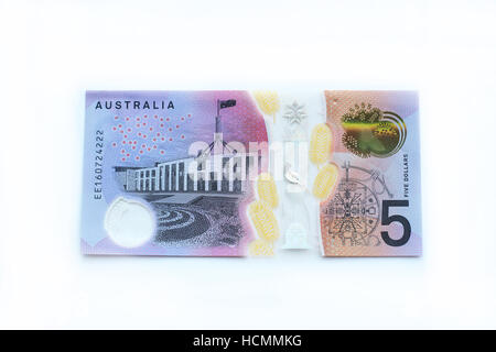 $5 Australian dollar new bank note Stock Photo - Alamy