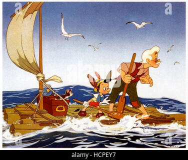 PINOCCHIO, Pinocchio, Figaro the cat, Cleo the fish, Geppetto, 1940 ...