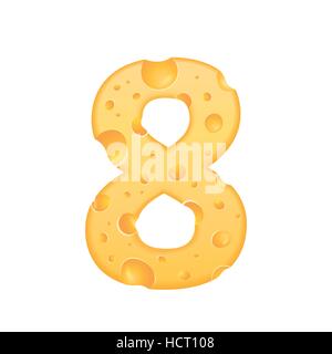 3d cheese number 2 isolated on white background Stock Vector Image ...