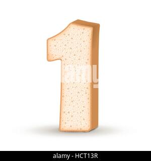 3d toast number 3 isolated on white background Stock Vector Image & Art ...