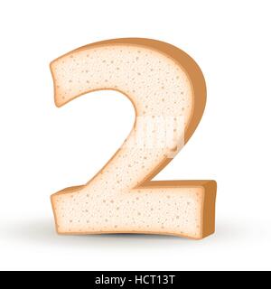 3d toast number 9 isolated on white background Stock Vector Image & Art ...