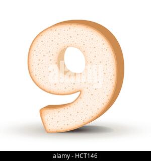 3d toast number 2 isolated on white background Stock Vector Image & Art ...