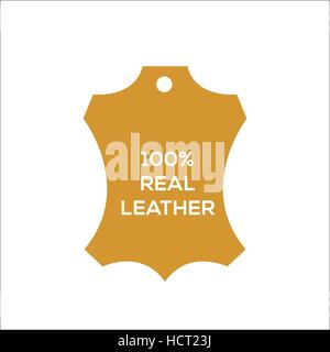 Genuine leather vector label. Real leather sign (symbol, icon, emblem ...