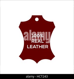 Genuine leather vector label. Real leather sign (symbol, icon, emblem ...