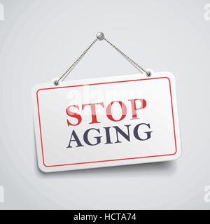 stop aging hanging sign isolated on black wall Stock Vector Image & Art ...