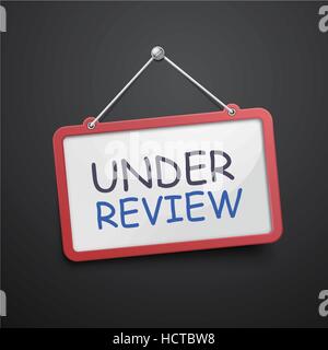 under review hanging sign isolated on white wall Stock Vector Image ...