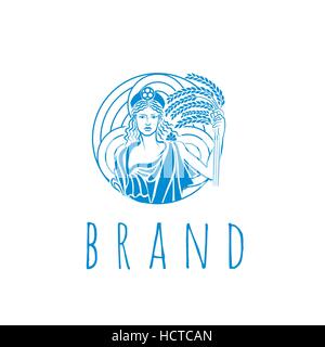 Demeter agriculture logo design in the circle, modern farm logo vector ...