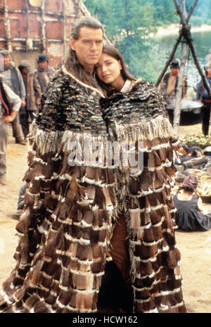 GREY OWL, from left: Annie Galipeau, Pierce Brosnan, 1999. ©Largo ...