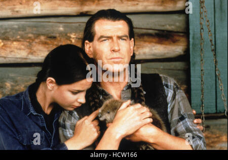 GREY OWL, from left: Annie Galipeau, Pierce Brosnan, 1999. ©Largo ...