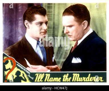I'LL NAME THE MURDERER, Ralph Forbes, Claire Rochelle, 1936 Stock Photo ...