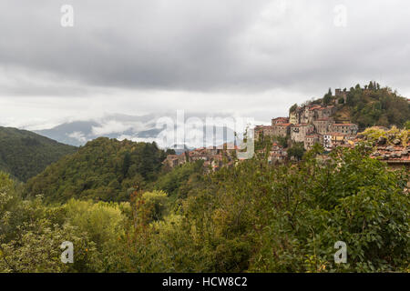 The stunning medieval hilltop village of Montefegatesi is surrounded by ...