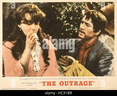 THE OUTRAGE, US poster art, from left: Laurence Harvey, Claire Bloom ...