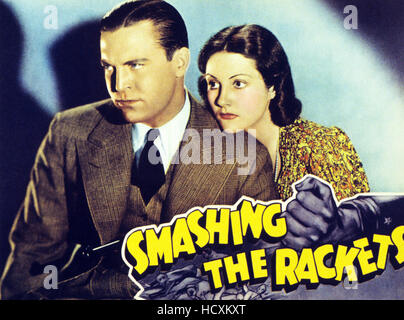 SMASHING THE RACKETS, l-r: Frances Mercer, Chester Morris on title card ...