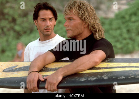 POINT BREAK, Keanu Reeves, Patrick Swayze (rear), 1991, TM and ...