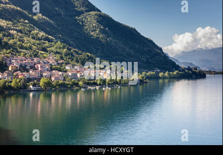 Dorio (Lecco, Lombardy, Italy) and the lake of Como (Lario) at summer ...