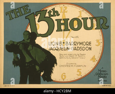 THE THIRTEENTH HOUR, (aka 13TH HOUR), Lionel Barrymore, 1927 Stock ...