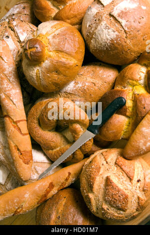 A selection of freshly baked artisan breads Stock Photo - Alamy