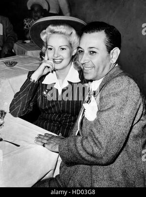 Betty Grable, left, out on the town with current escort George Raft ...