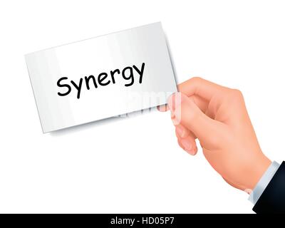 Synergy symbol over white background. Concept of team building or Stock ...