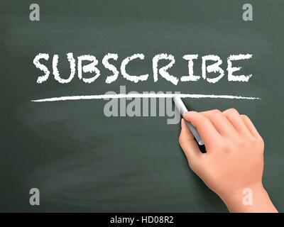 subscribe word written by hand on white background Stock Vector Image ...