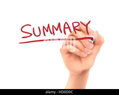 summary word written by hand on a transparent board Stock Vector Image ...