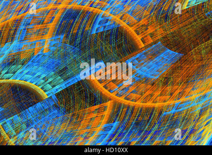 Abstract 3D fractal background, texture. Virtual Neon City Stock Photo ...
