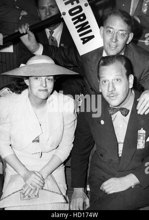 Melvyn Douglas, right, and his wife, Helen Gahagan Douglas, on the ...