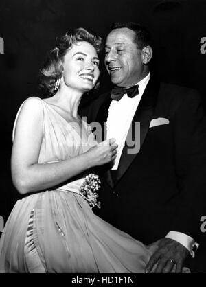 Donna Reed with husband, Tony Owen, JOHNNY BELINDA premiere, 1948 Stock ...