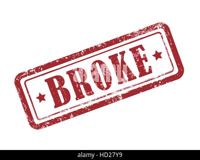 stamp broke in red over white background Stock Vector Image & Art - Alamy
