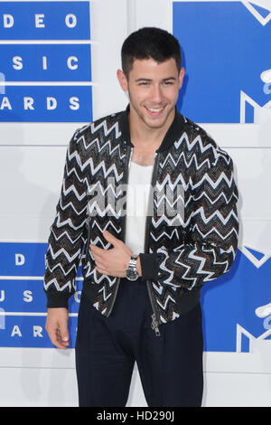 Nick Jonas attending the MTV Video Music Awards 2016 at the Madison ...