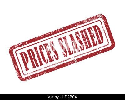 stamp prices slashed in red over white background Stock Vector Image ...