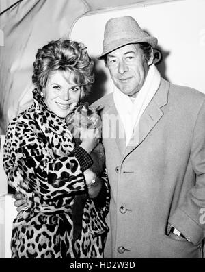 Rachel Roberts and husband Rex Harrison read telegrams congratulating ...