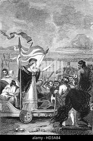 The Queen of the British Celtic Iceni tribe Boudica (33 -61)between a ...