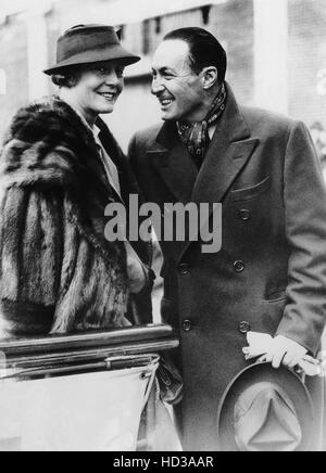 Vilma Banky, being greeted by husband Rod la Rocque, on arriving in ...