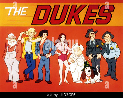 THE DUKES, (from left): Luke Duke, Daisy Duke, Bo Duke (driving the ...
