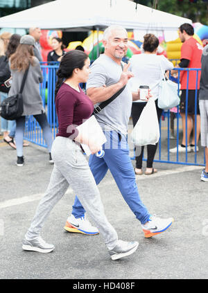 Cesar Millan and Jahira Dar go to the Farmers Market Featuring: Cesar ...
